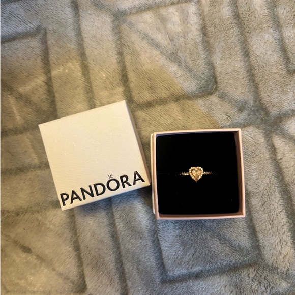 Pandora | Jewelry | Pandora Gold Elegant Ring With Central Accent ...
